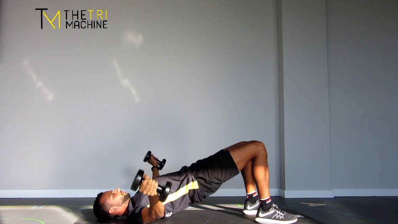 Glute bridge chest fly #Dumbbells - YouTube