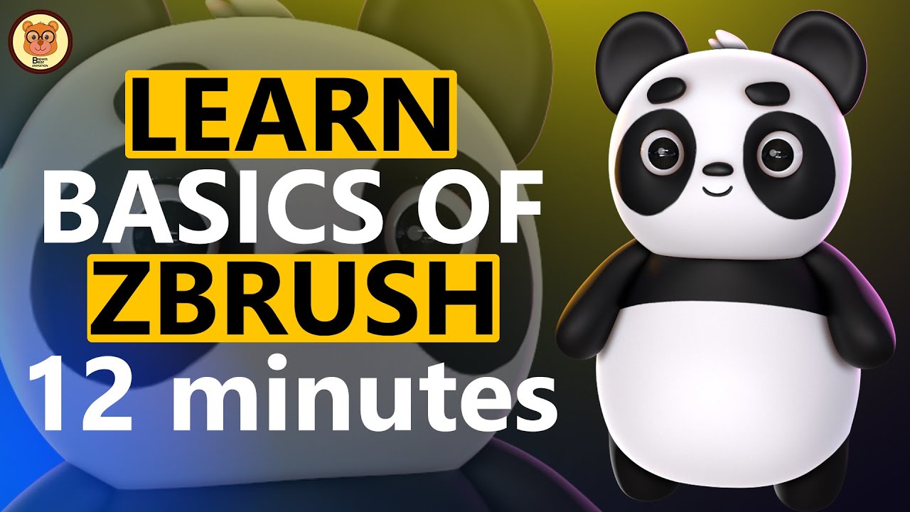 LEARN ZBRUSH IN 12 MINUTES FOR BEGINNERS (PANDA SCULPT) BY Brown bear ...