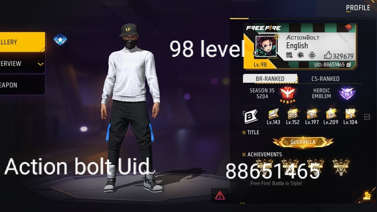 Action bolt 98 live Uid like and subscribe - YouTube