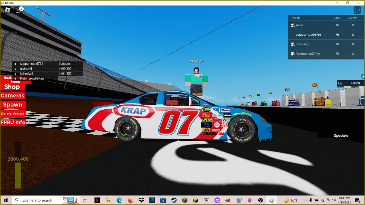 NHRA ROBLOX Nascar Season 1 Race 4 - Bristol Dirt - YouTube