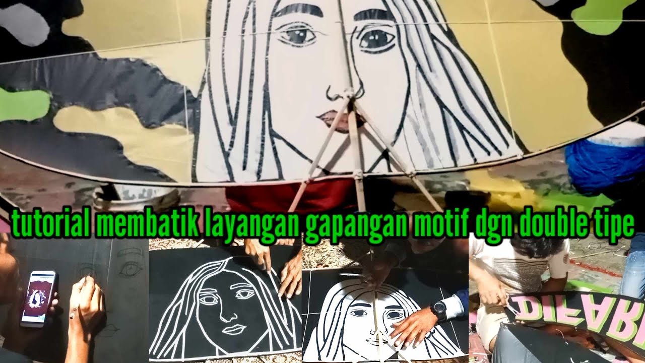 Tutorial membatik layangan gapangan motif dgn double tipe - YouTube