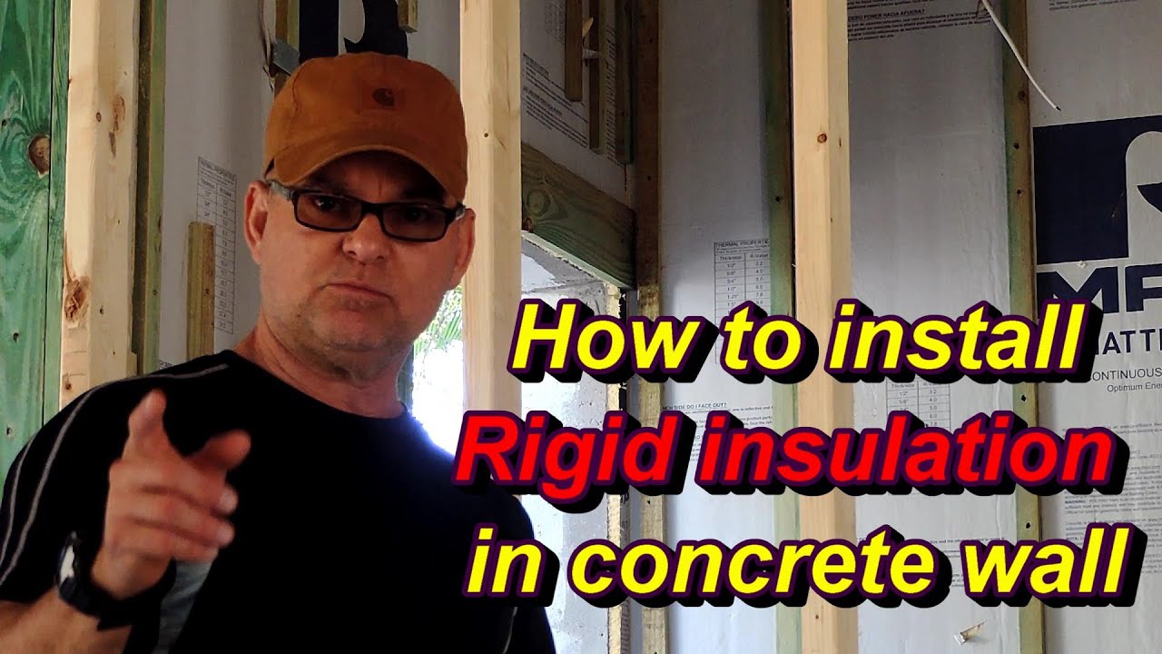 Rigid insulation R5 in concrete block house - YouTube