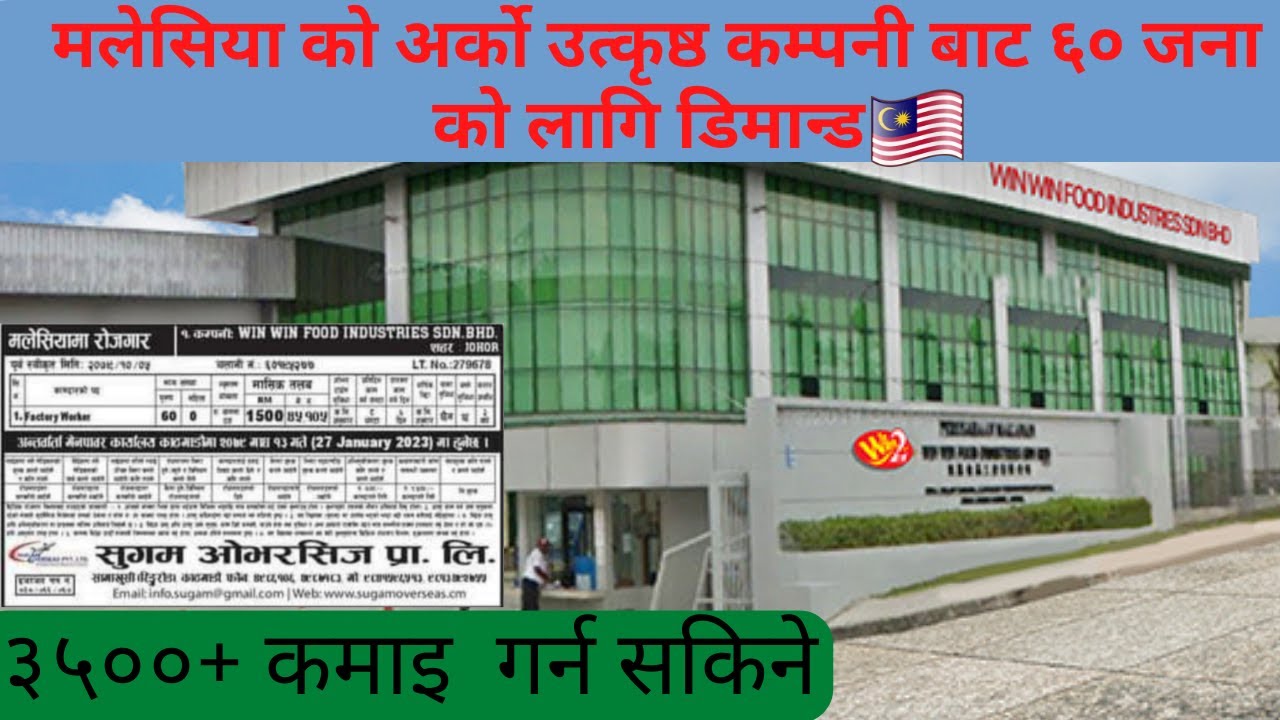 ३५००+ हुने मलेसिया को उत्कृष्ट कम्पनी बाट डिमान्ड || Win Win food ...