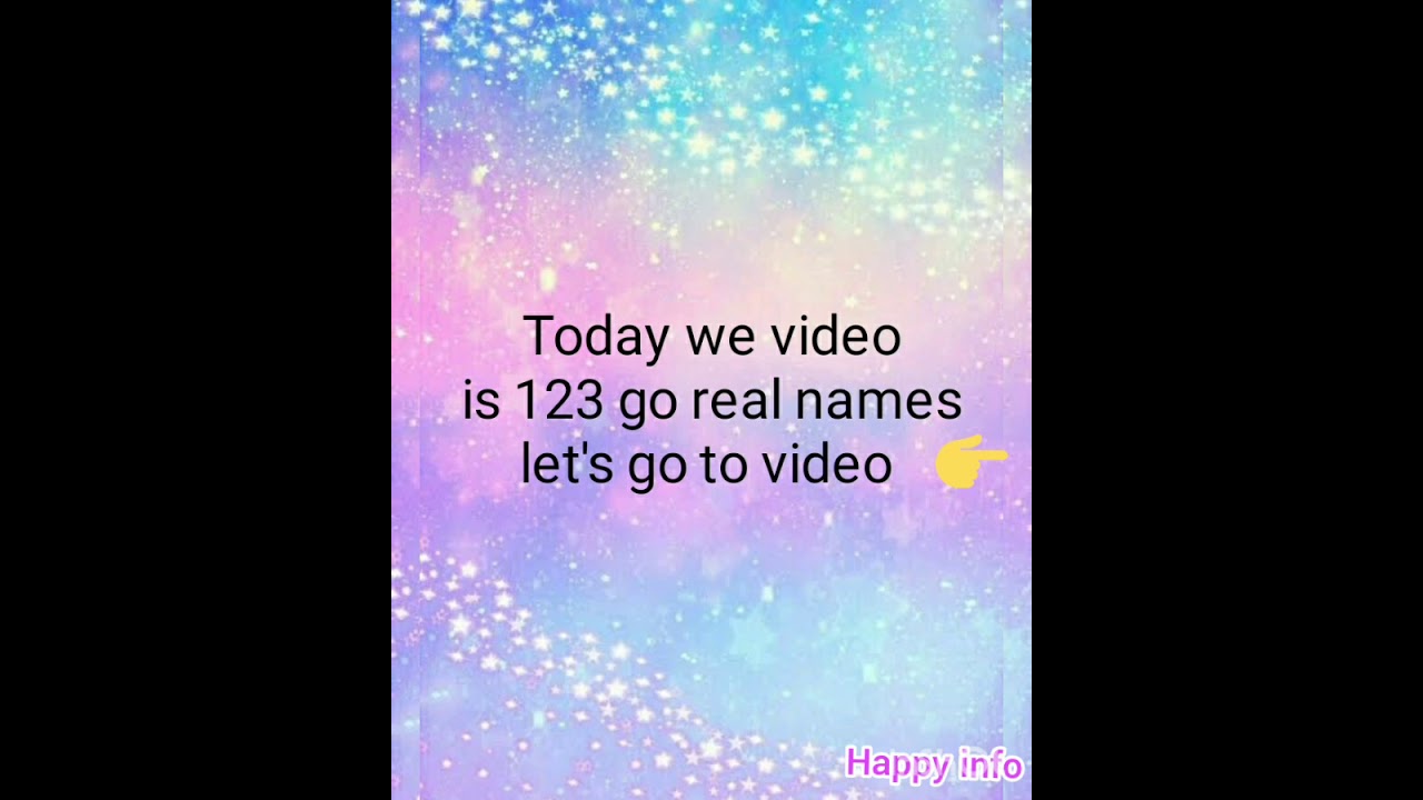 123 GO REAL NAMES / HAPPY INFO - YouTube