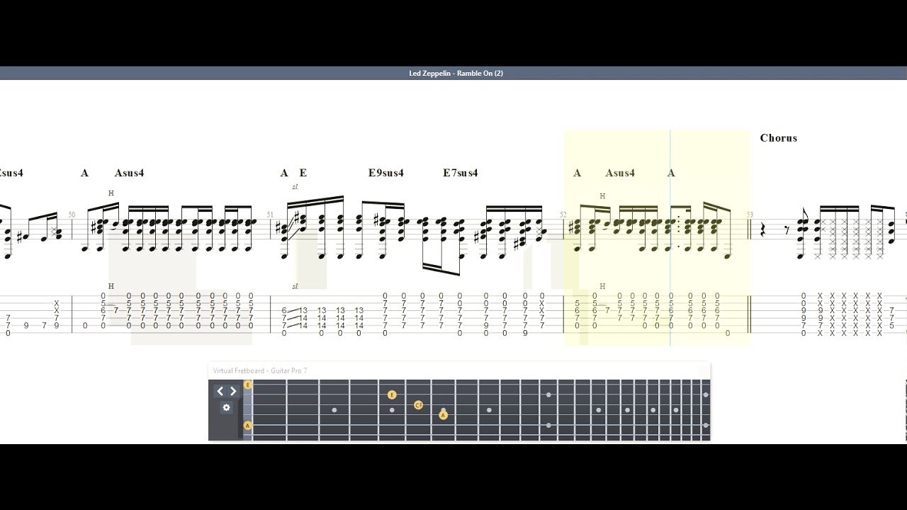 Led Zeppelin - Ramble On GUITAR 3 TAB - YouTube