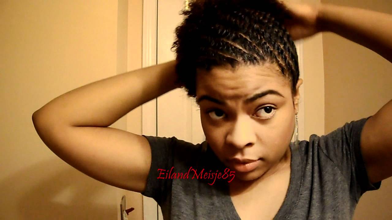 Natural Hair: Flat Twist with Side Puff - YouTube
