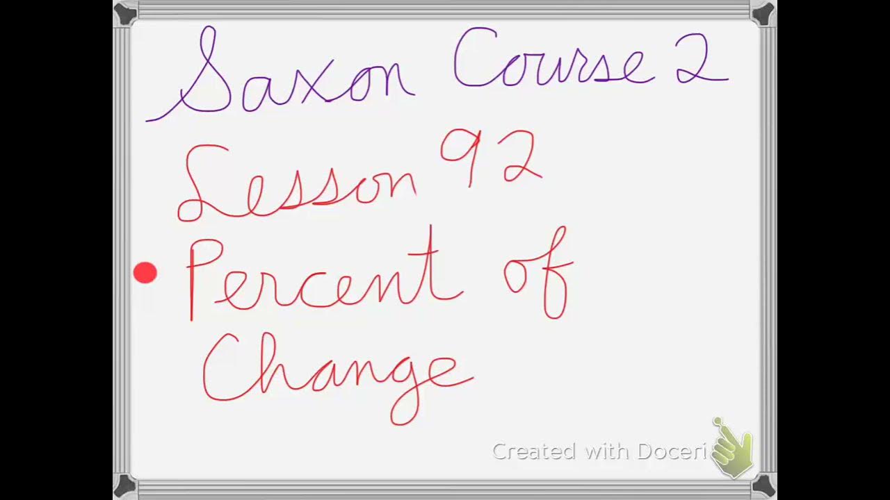 Saxon Course 2 Lesson 92 - YouTube