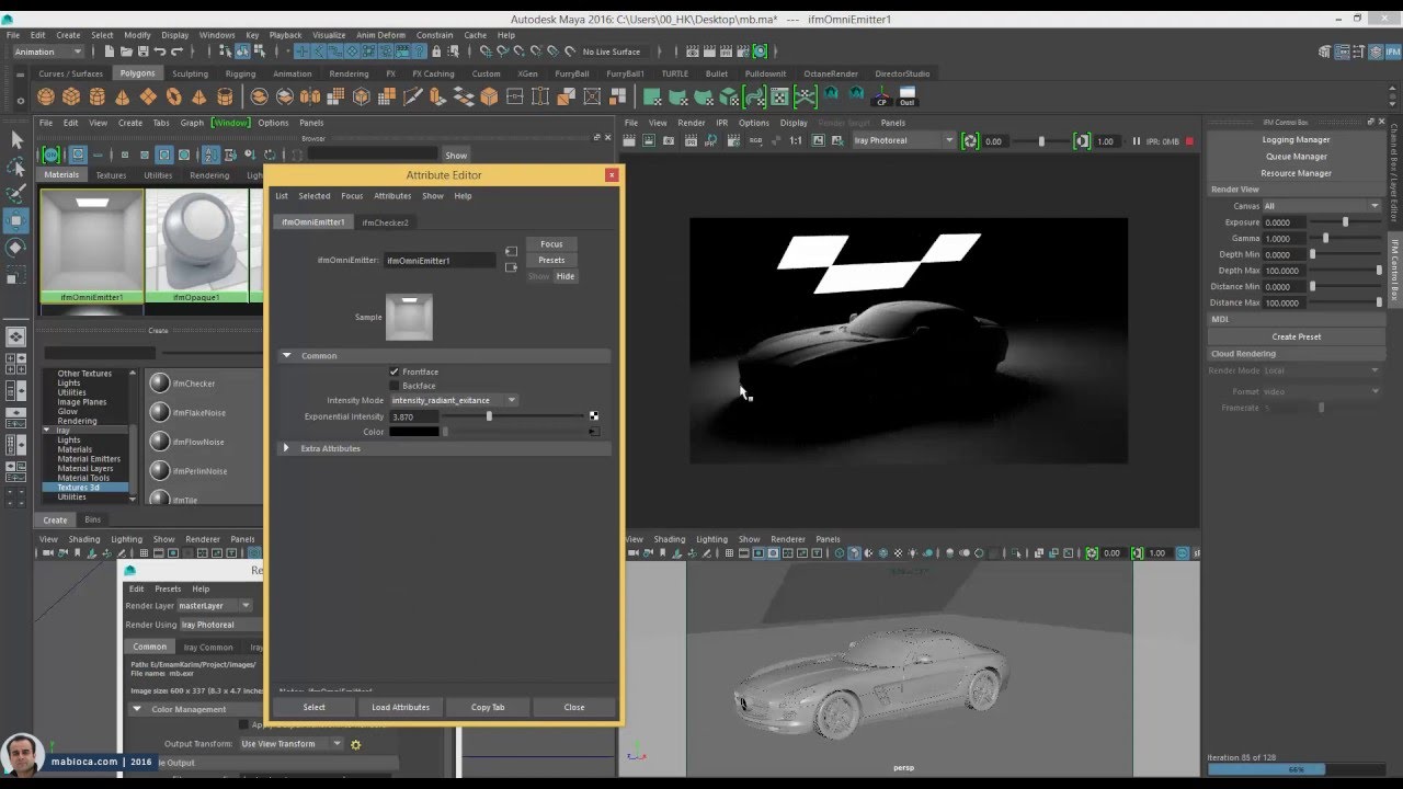 Iray Omni Light in Maya - YouTube
