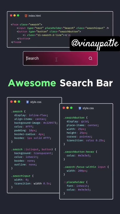 Awesome Search Bar Coding Htmlcss Html Coder Css Navbar Search Youtube