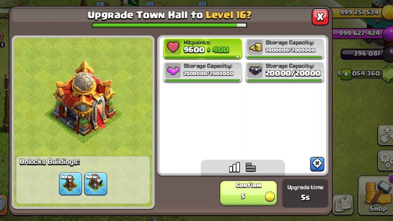 clash of clans Town Hall level 1 level 16 full upgrade#clashofclans # ...