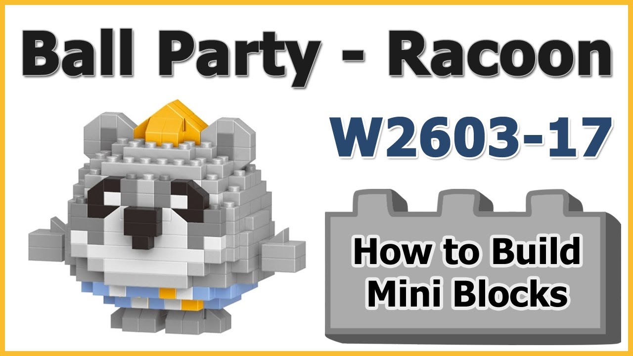 How to Build Mini Blocks Ball Party Racoon W2603-17 Review Instructions ...