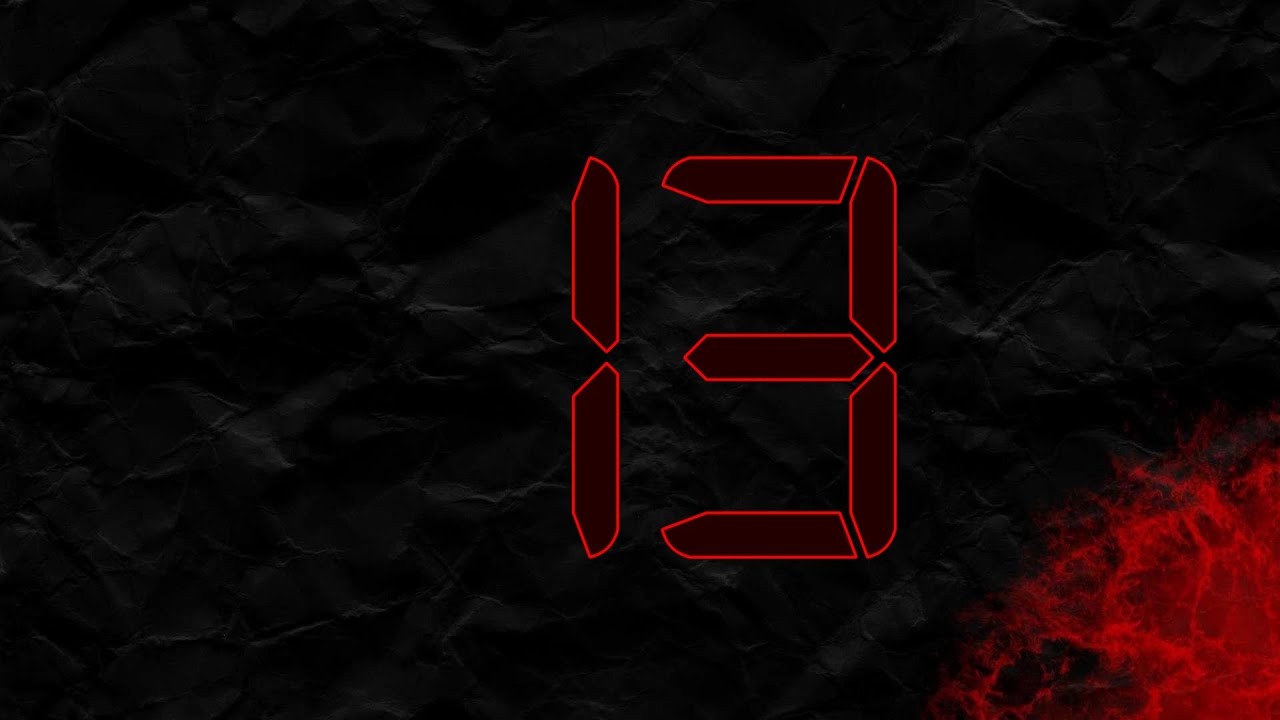 Countdown from 13 to 0 in RED - YouTube