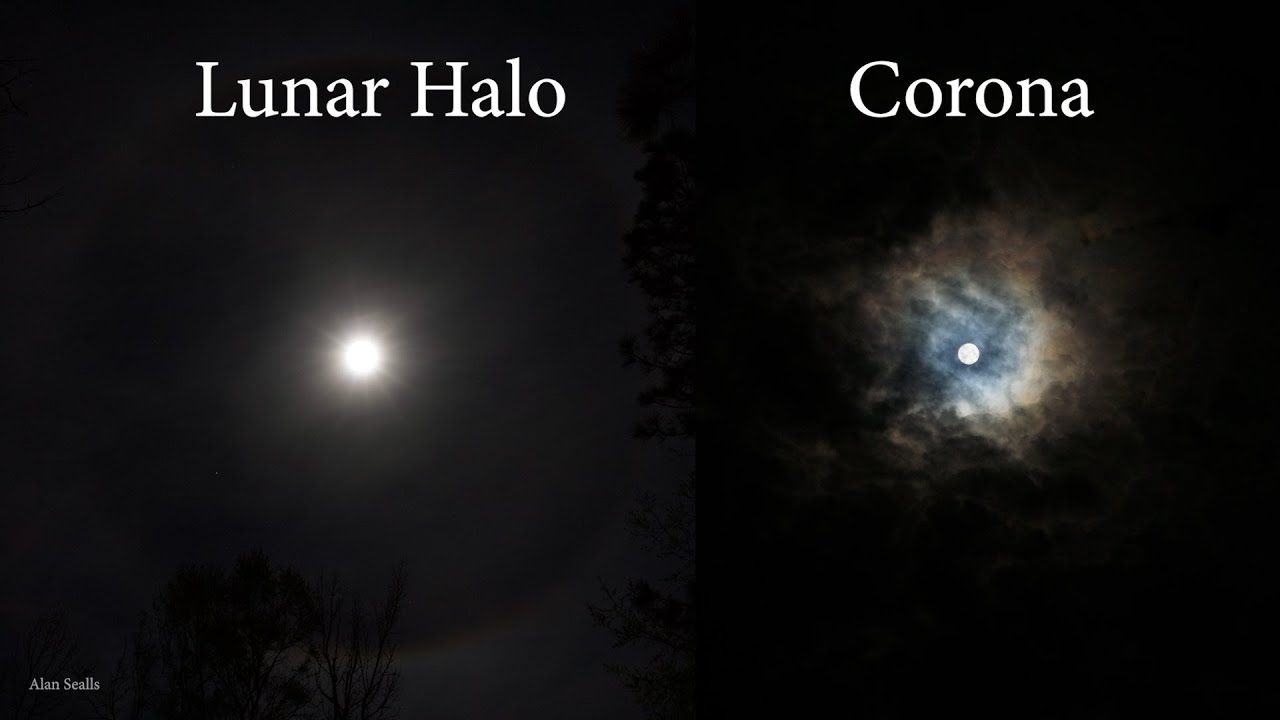 Lunar Halo vs Corona - things around the moon - YouTube