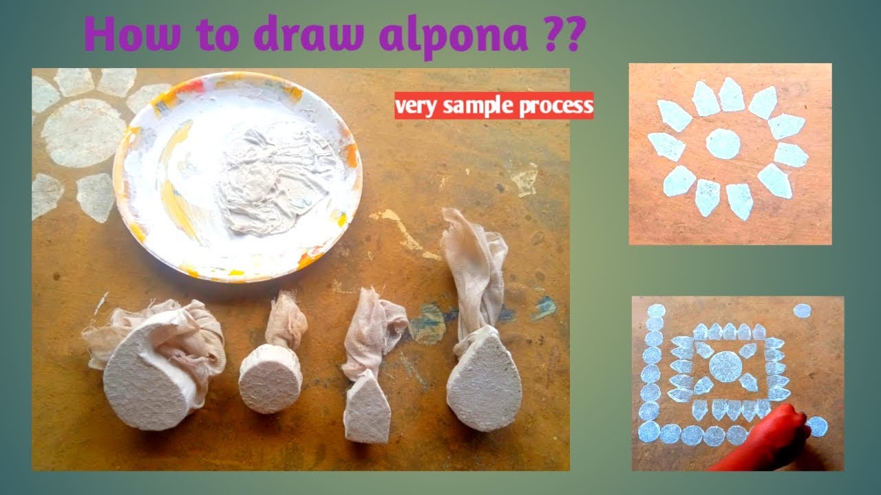 alpona tutorial || new alpona design methods || art with jyotirmoy ...