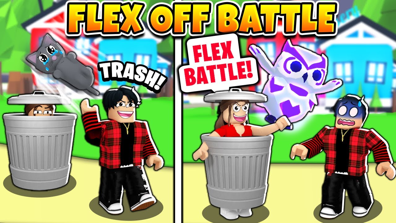 FLEX OFF BATTLE *TRASH CAN vs TOXIC FLEXER* in ADOPT ME! (Roblox Adopt ...