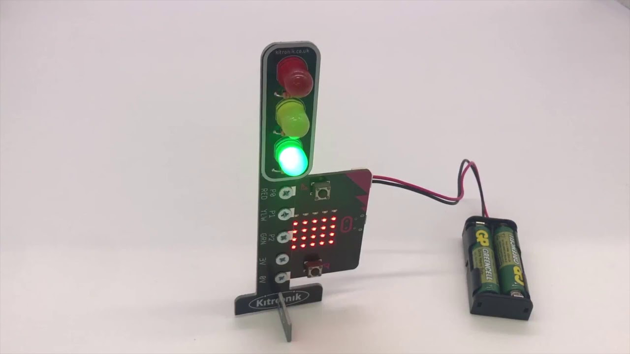 マイクロビットで作る！待ち時間が分かる信号機！Traffic signal with waiting time display for ...