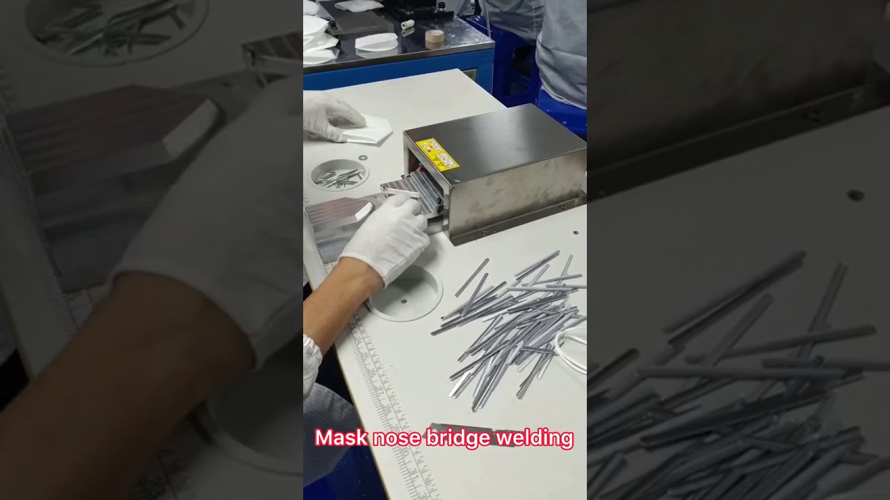 N95 mask nose bridge welding machine - YouTube