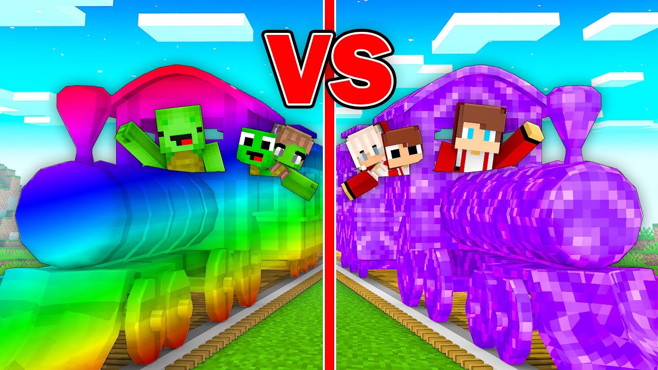 Mikey RAINBOW vs JJ PORTAL Train Build Battle in Minecraft - Maizen ...