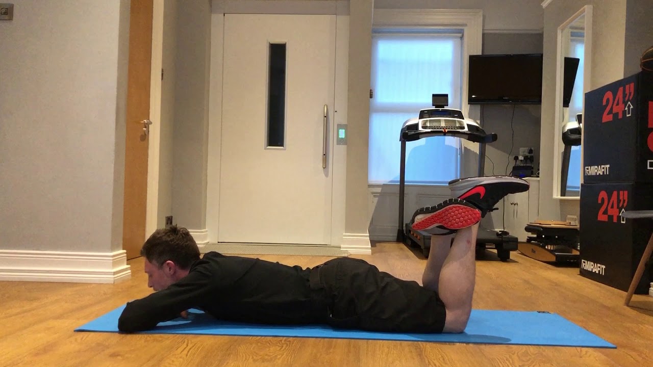 Isometric hamstring in prone - YouTube