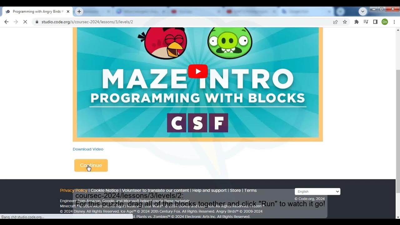 Learn Computer Science - Code.org - coursec-2024 L3L1-2 - YouTube