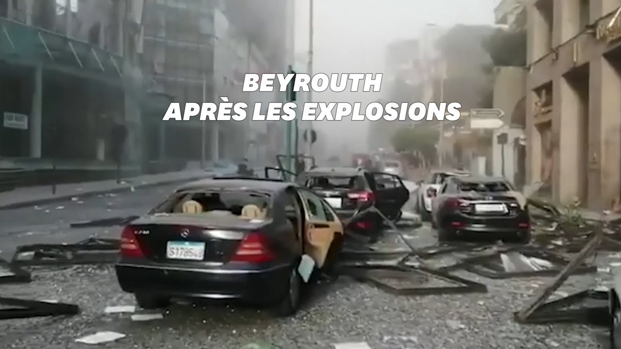Les rues de Beyrouth dévastées après l'explosion sur le port - YouTube