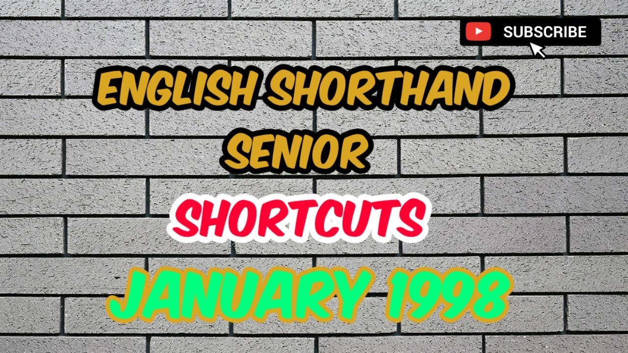 Shortcuts for English shorthand senior - YouTube