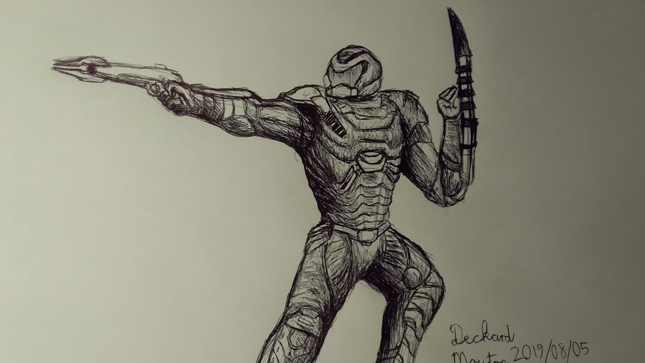 Drawing Doomguy - YouTube