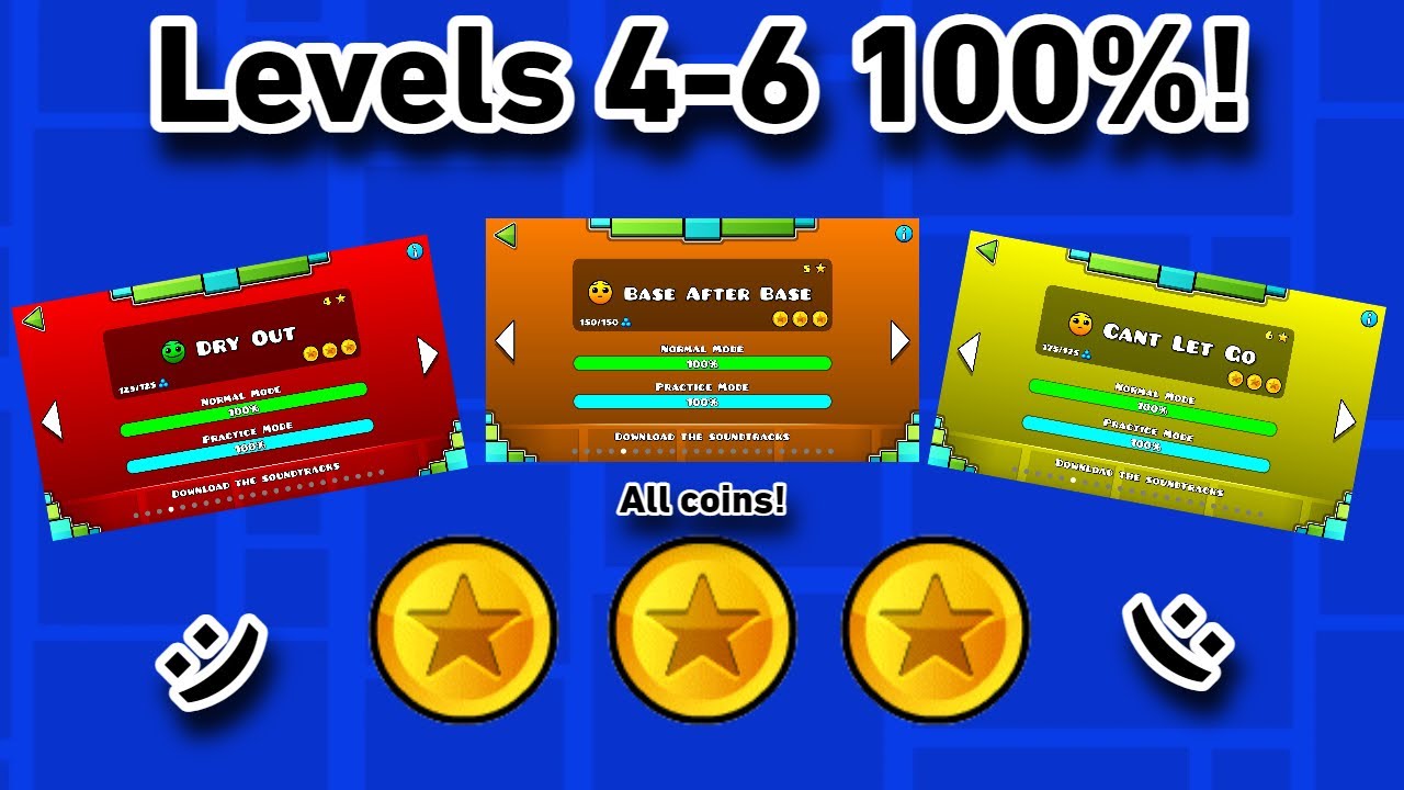I completed GD levels 4-6 with all coins! - YouTube