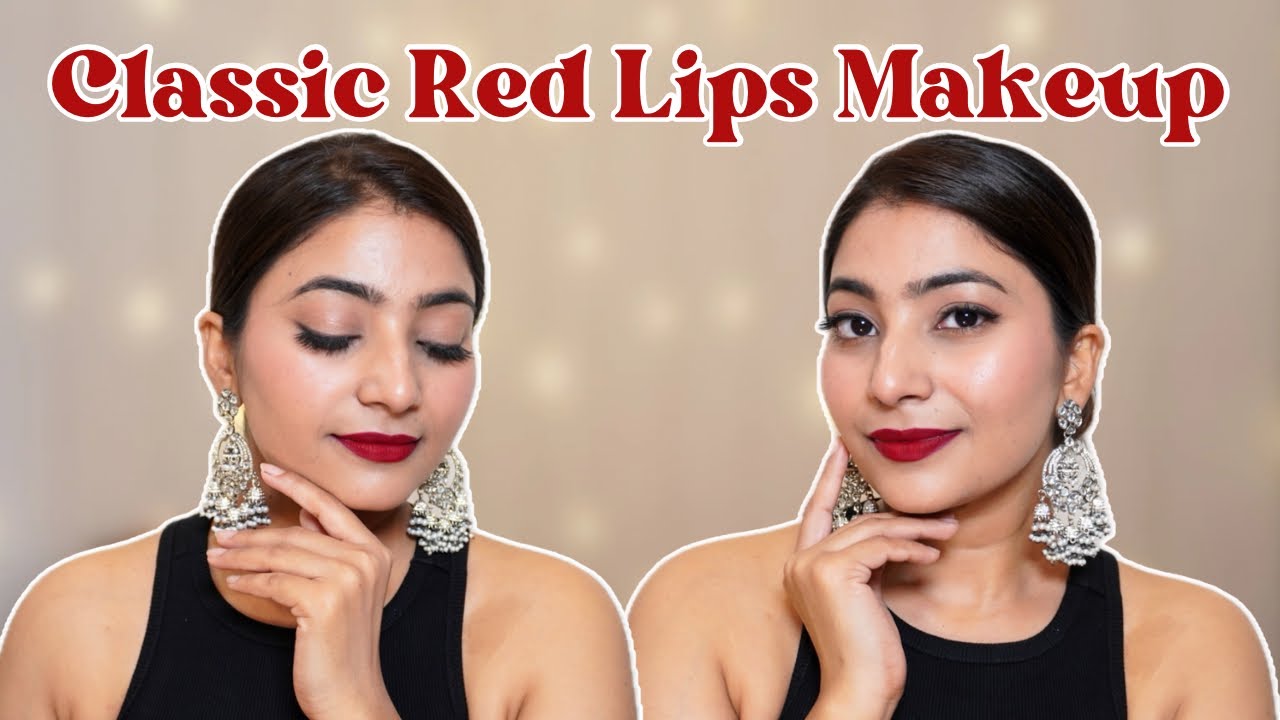 Bold Red Lips & Soft Eye Makeup Tutorial for Beginners!💄 - YouTube