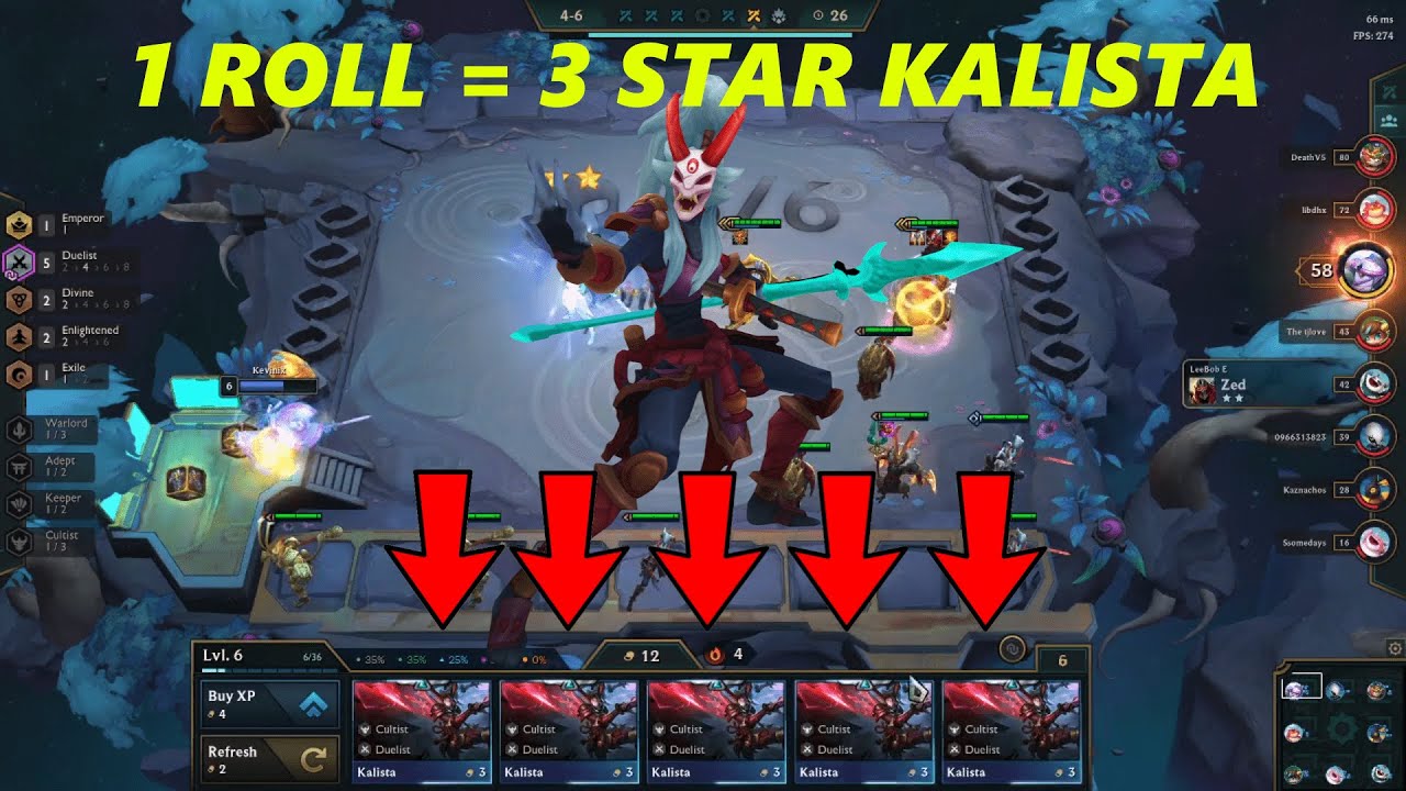 1 ROLL = ⭐️⭐️⭐️ KALISTA | SET 4 TFT Teamfight Tactics #Shorts - YouTube