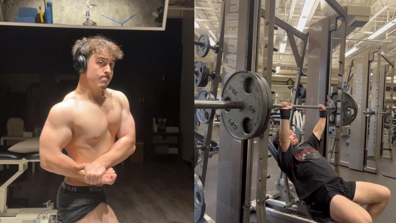 SCALE GOING DOWN WEIGHTS GOING UP | FULL CHEST SHOULDERS TRICEPS ...