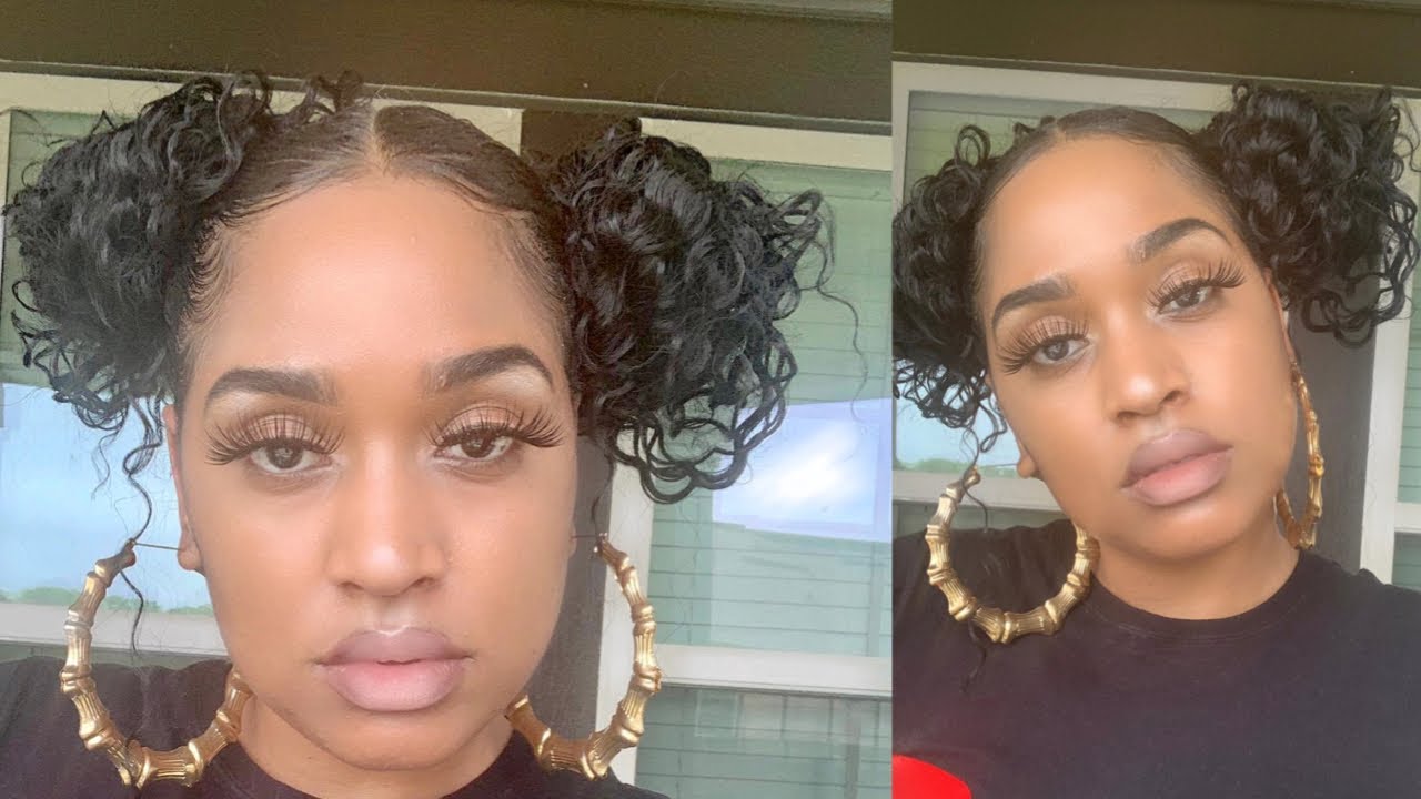 EASY BUNS & EDGES TUTORIAL | WITH CURLY HAIR ADDED - YouTube
