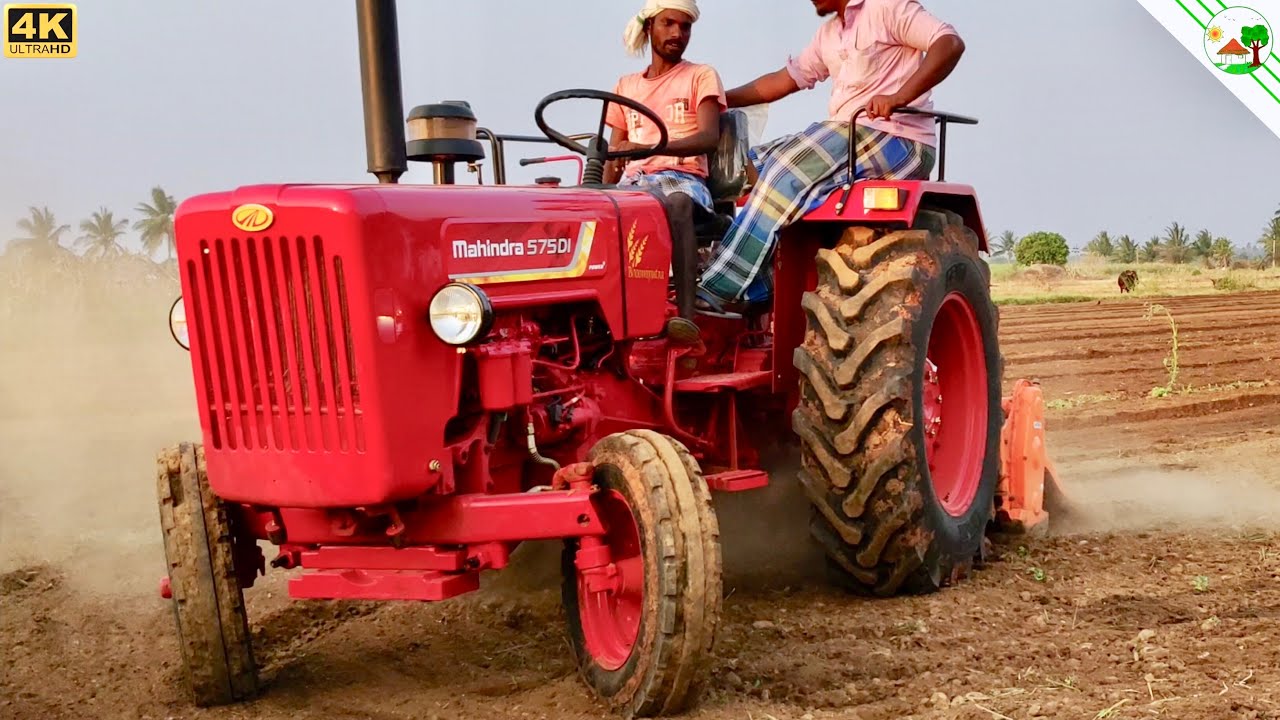 Mahindra Bhoomiputra 575 DI tractor with Shakthiman Rotavator | Tractor ...