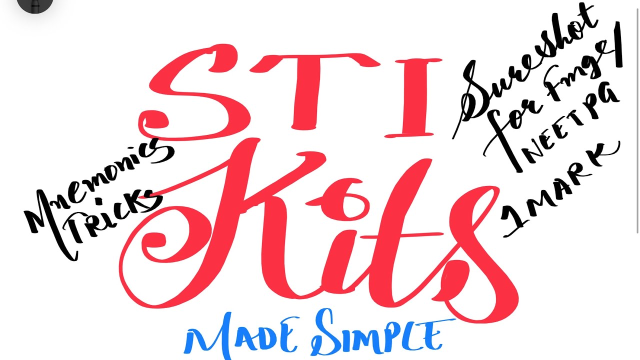 STI kits mnemonics easy tricks sure short 1mark fmge/Neetpg - YouTube