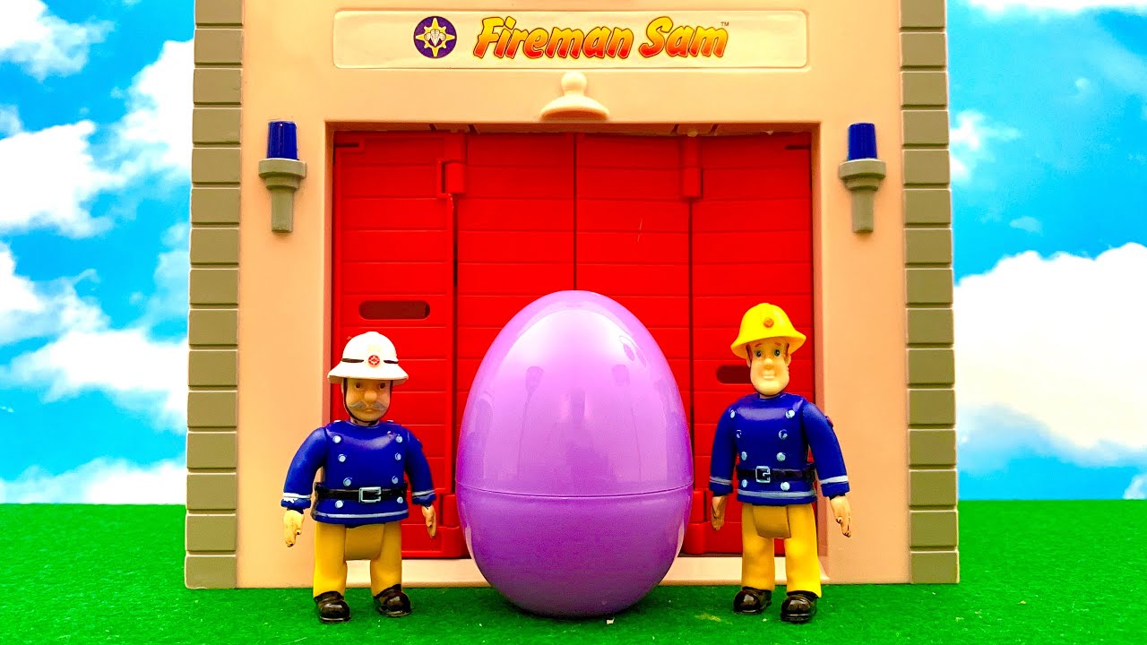 Fireman Sam 🚒 Best Surprise Egg unboxing for KIDS 👍 Kinder Firetruck ...