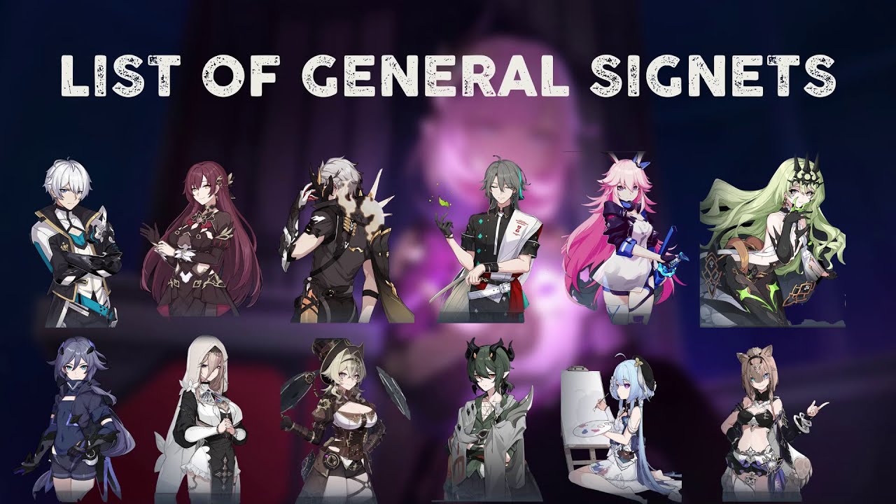 List of General Signets Honkai Impact 3 Elysian Realm - YouTube
