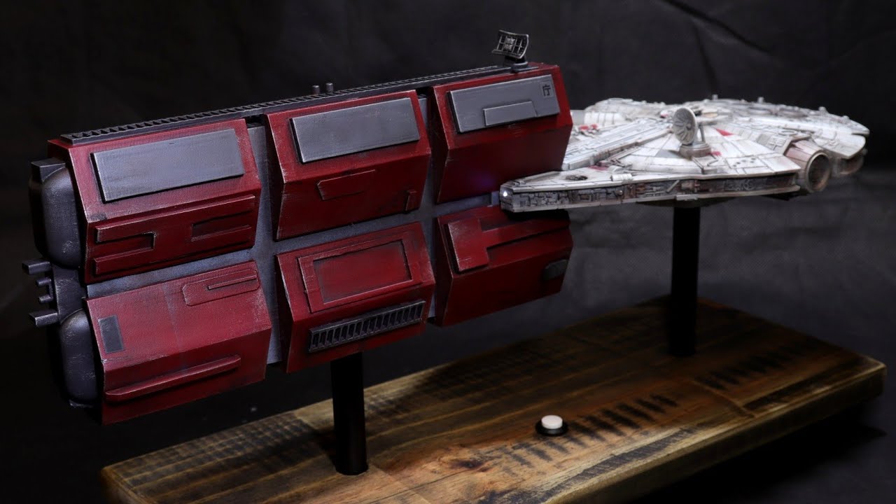 Star Wars Millennium Falcon with Cargo Barge model build - YouTube