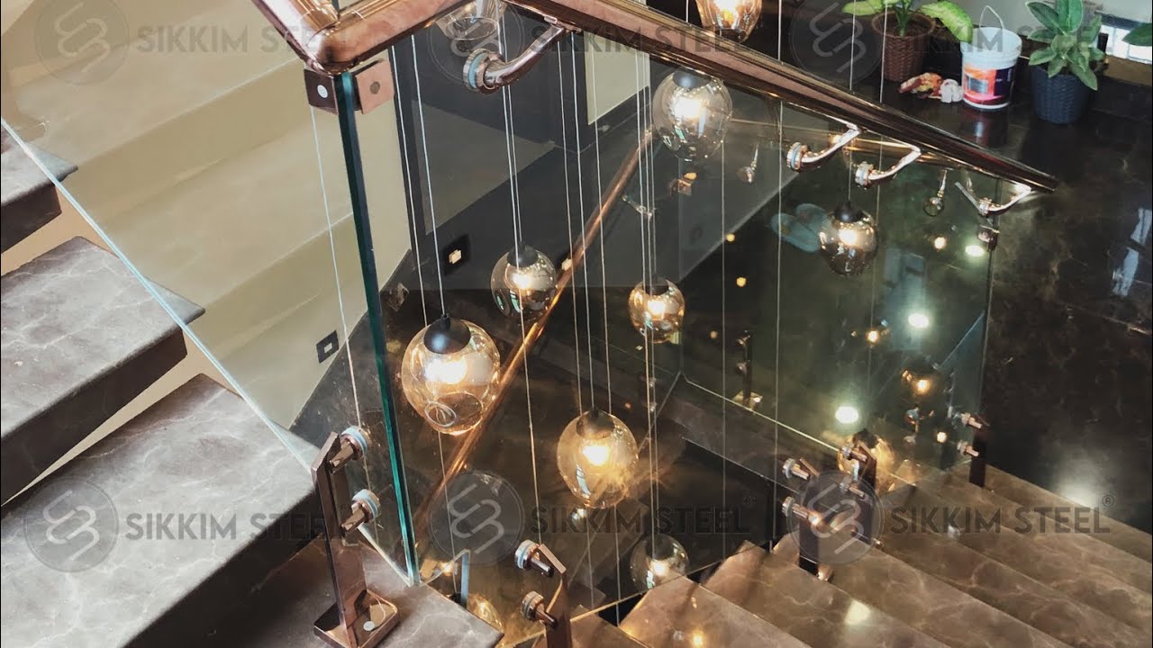 Stainless steel Pvd Coated Glass Railing - YouTube