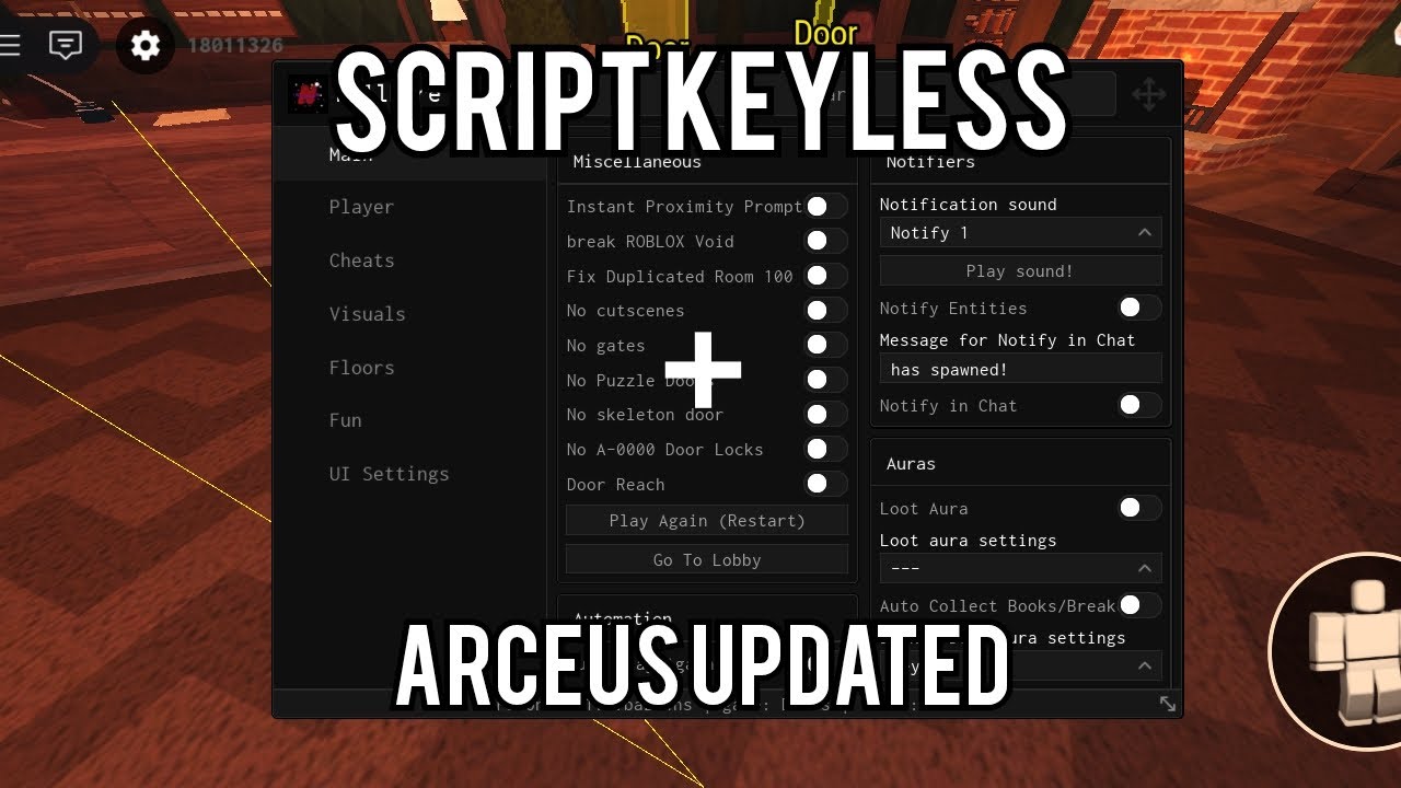 [👁️] Doors Script Keyless Anti Entities, Esp, Fullbright, NoClip, Speed ...