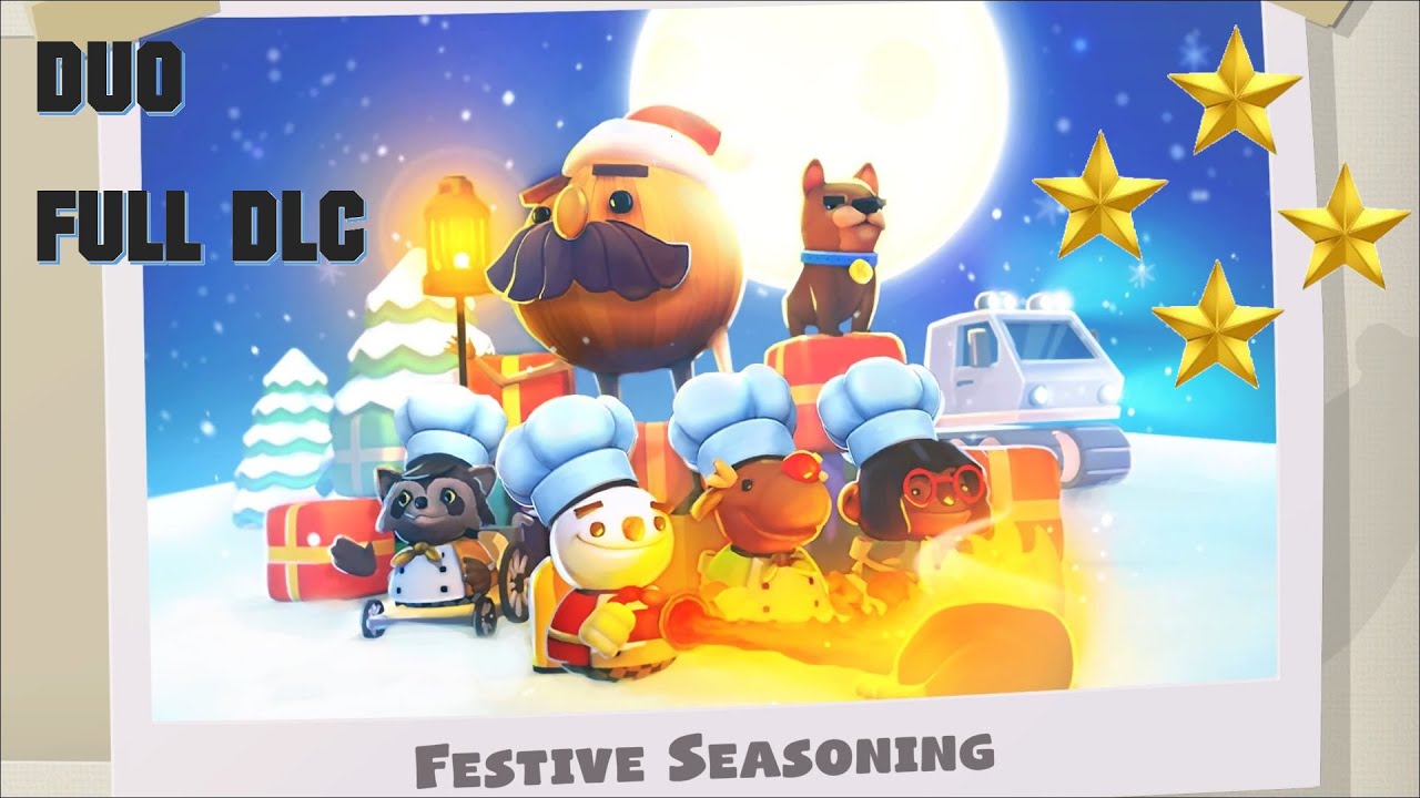 Overcooked FULL DLC Festive Seasoning 4 stars DUO 1-1 / 1-2 / 1-3 / 1-4 ...