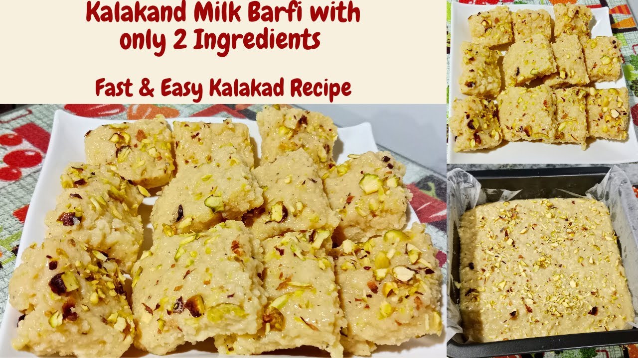 Kalakand Homemade Fast & Easy Instant Mithai Recipe with only 2 ...