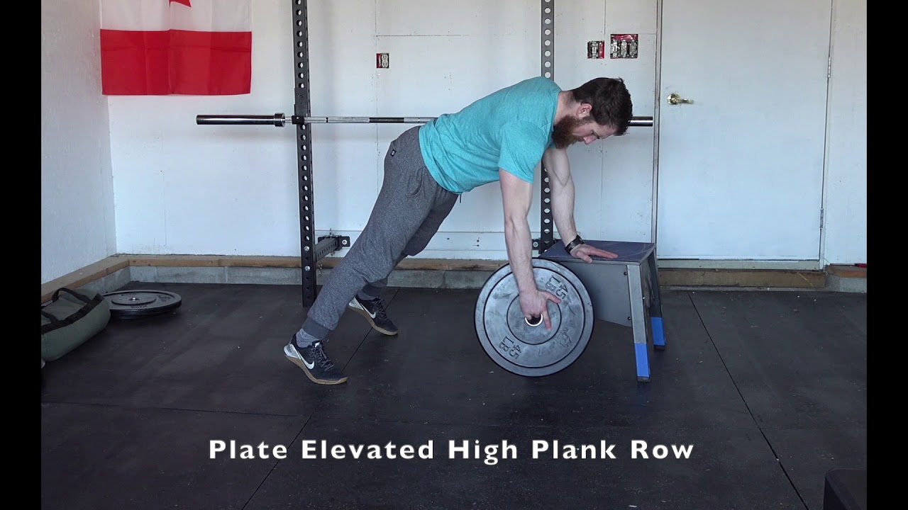 Plate Elevated High Plank Row - YouTube