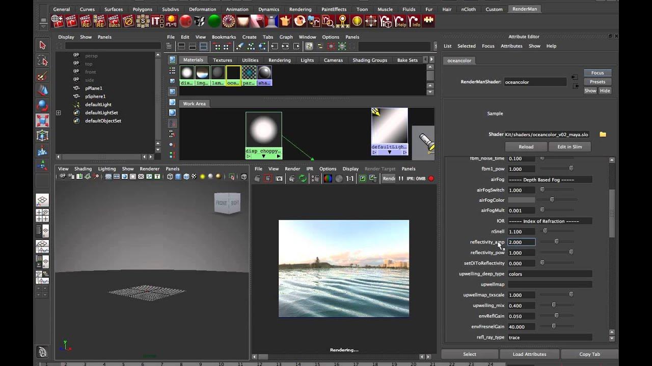 RenderMan Ocean Shader Tutorial in Maya - Part 3 - YouTube