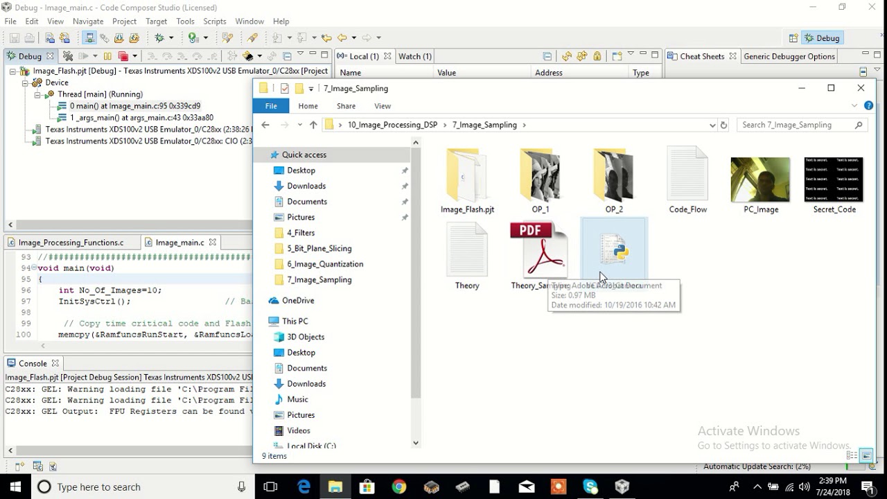 7-Real time Image processing using Texas DSP processor: IMAGE SAMPLING ...
