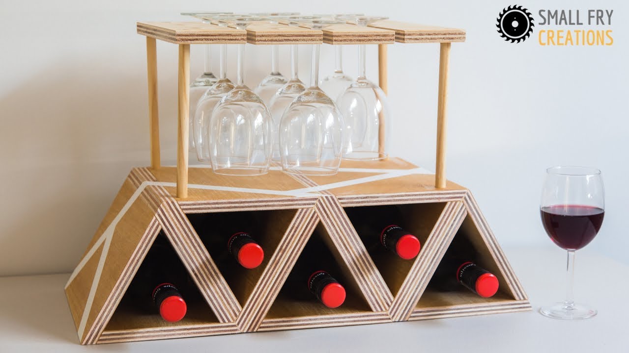 DIY Wine Bottle and Glass display - YouTube