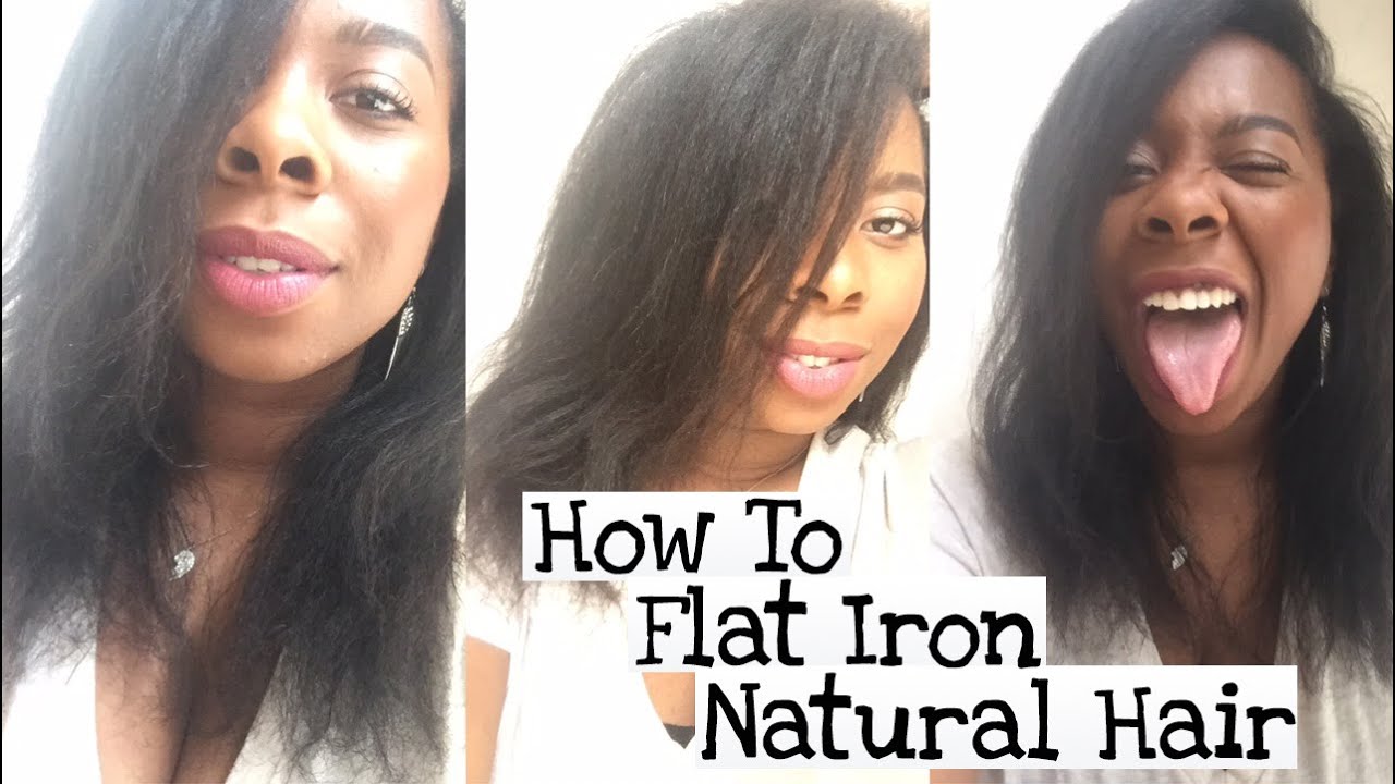 How To Flat Iron Natural Hair - YouTube