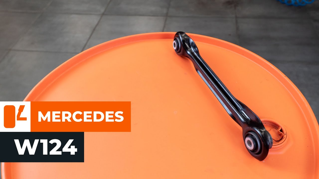 How to change rear suspension arm on MERCEDES W124 [TUTORIAL AUTODOC ...