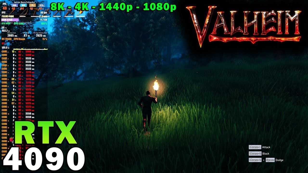 Valheim | RTX 4090 | Ryzen 9 7950X | 8K - 4K - 1440p - 1080p | Maximum ...