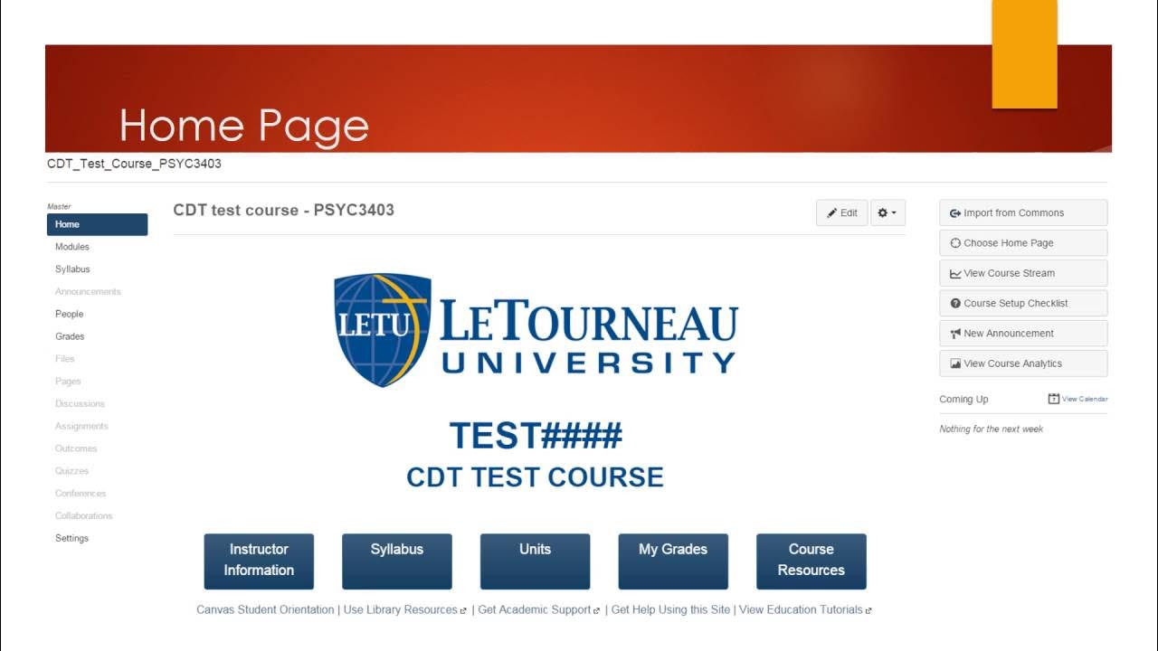 Canvas Instructor Training, Basic Course Navigation - YouTube