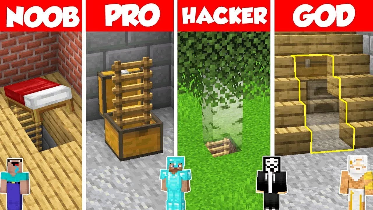 SECRET UNDERGROUND BASE BUILD CHALLENGE - Minecraft Battle: NOOB vs PRO ...